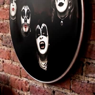 KISS, 22" Bass Drum Head, 1974 First Album, Gene, Paul, Ace, | Reverb