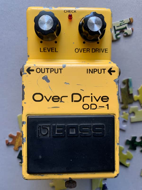 Boss OD-1 Over Drive (Black Label) 1977 - 1985 - Yellow | Reverb
