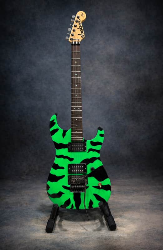 Jackson Adrian Smith neck/JS30 body - Custom green tiger with | Reverb