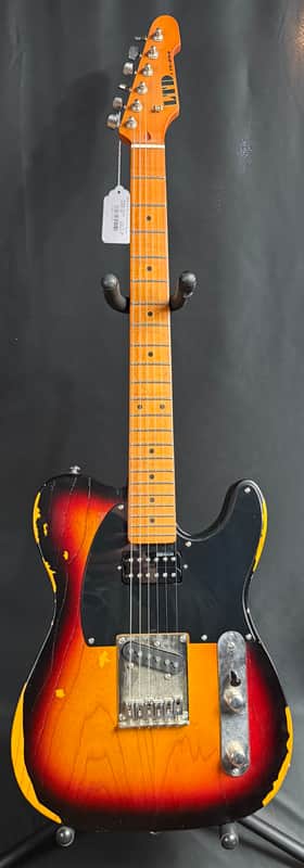 ESP LTD TE-254 Tele-Style Electric Guitar Distressed Sunburst | Reverb
