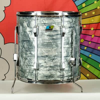 1976 Ludwig Mach 5 Floor Tom, Sky Blue Pearl, 16" x 16", | Reverb