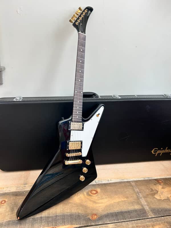 Epiphone '58 Korina Explorer 2003 Ebony w/OHSC | Reverb