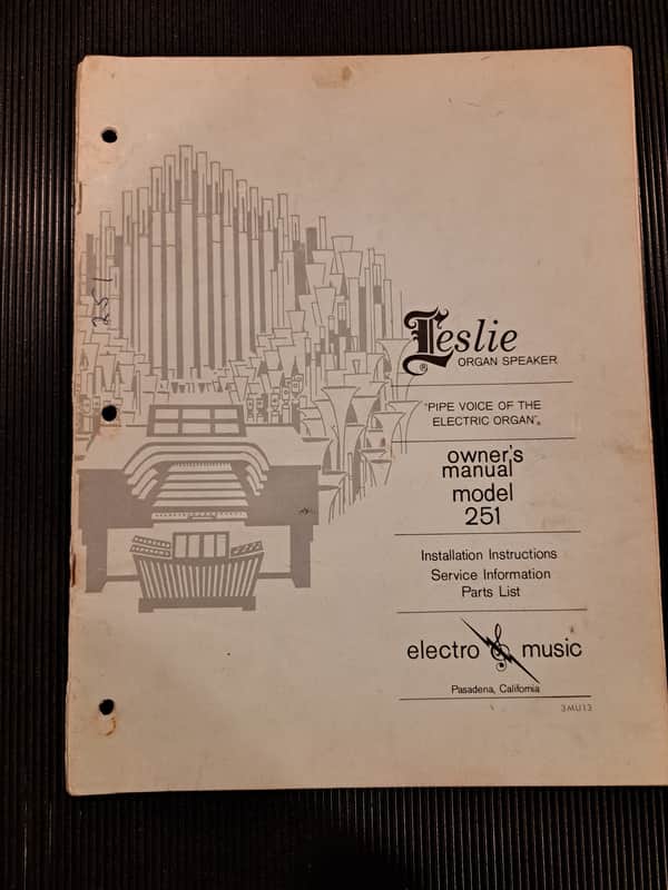 Leslie Model 251 - Original Owner's manual - 1970s | Reverb
