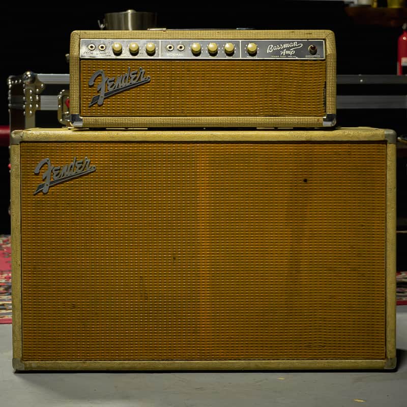 1963 Fender Bassman Piggyback Amp Textured Cream Tolex and | Reverb