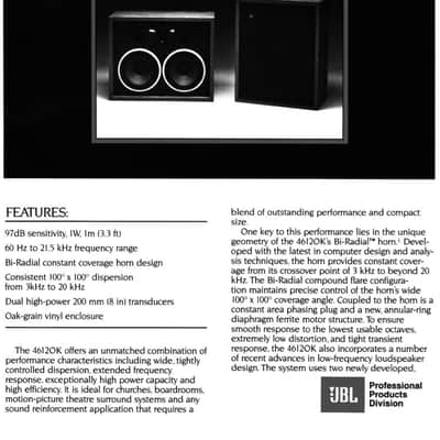 (1) JBL 4612-OK Cabaret Series Speaker - Vintage | Reverb