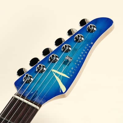 Tom Anderson Angel Bora in Transparent Blue Burst Bora in | Reverb