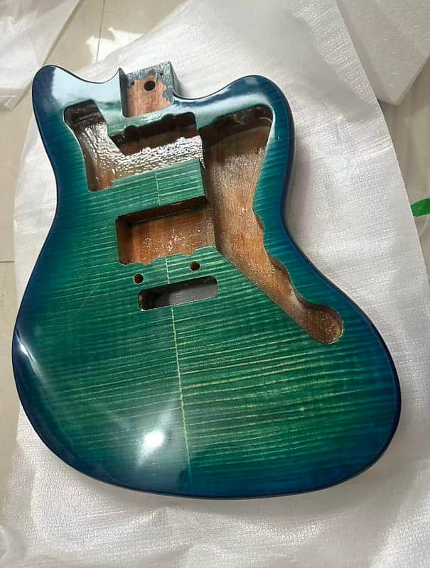 Mahogany Wood Blue Burst Jazzmaster Style Guitar Body | Reverb Canada