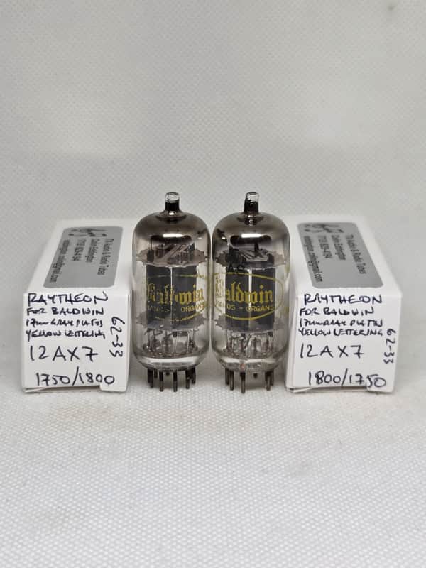 Raytheon Made For Baldwin 1962 12AX7 Long Gray Plate Well | Reverb
