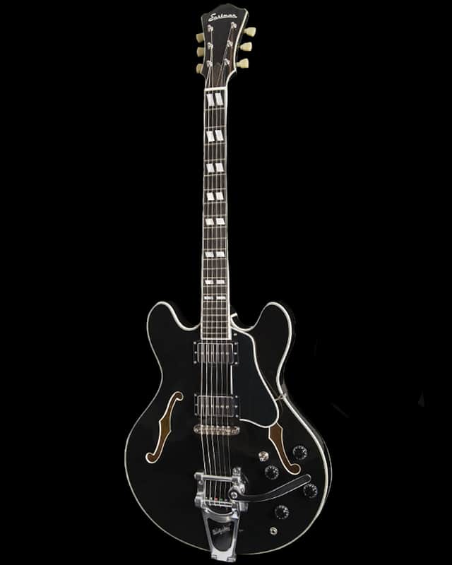 Eastman T486B-BK Semi Hollow Black Finish Electric | Reverb Canada
