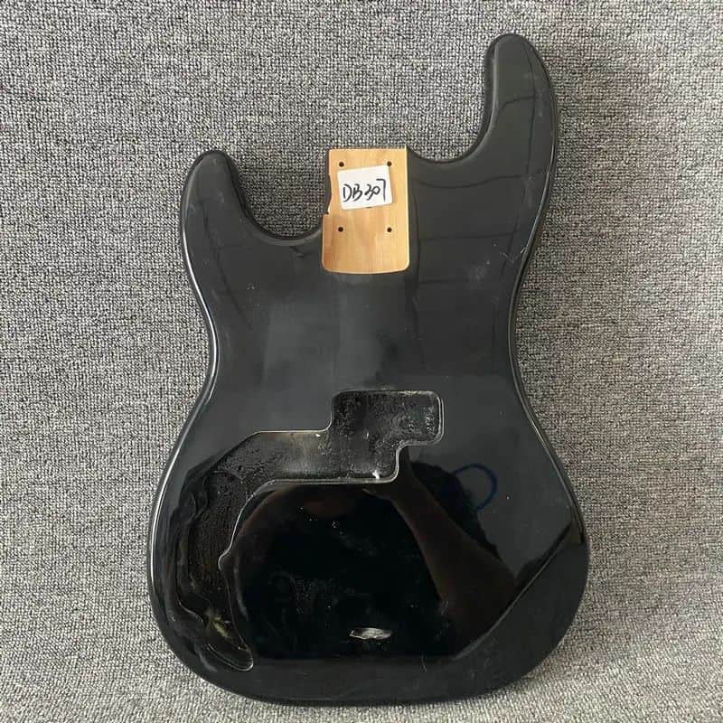 Black Left Handed Precision P Bass Style Basswood Body | Reverb