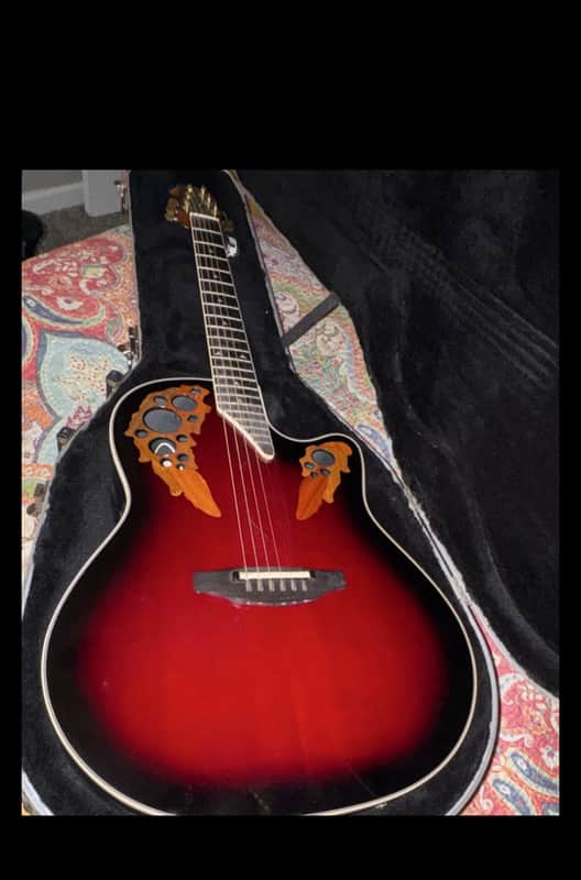 Ovation OP-PRO Studio Acoustic-Electric Guitar Red 6 String | Reverb
