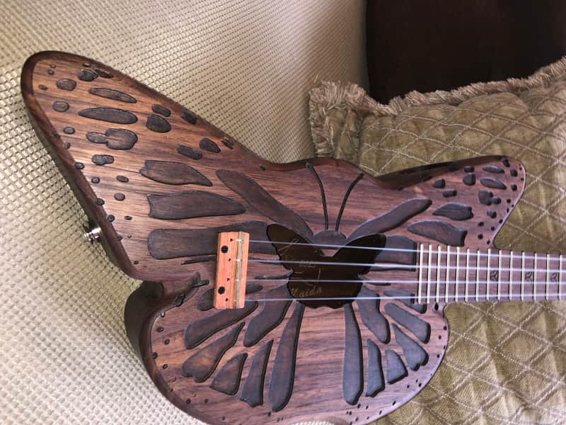 Custom Solid Walnut Butterfly Tenor Ukulele | Reverb