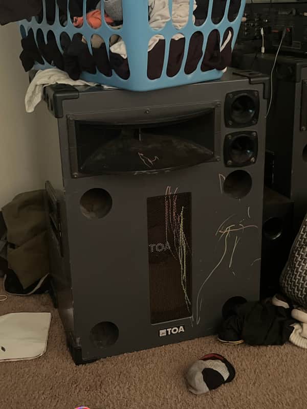 TOA Model 38-SD 360 Watt 8 Ohm 15" Speaker System Pair Made | Reverb