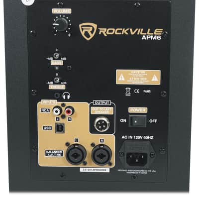 Pair Rockville APM6B 6.5" 350W Powered USB Studio Monitor | Reverb