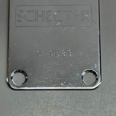 Schecter Guitar Bass Neck Plate 80s - Chrome | Reverb