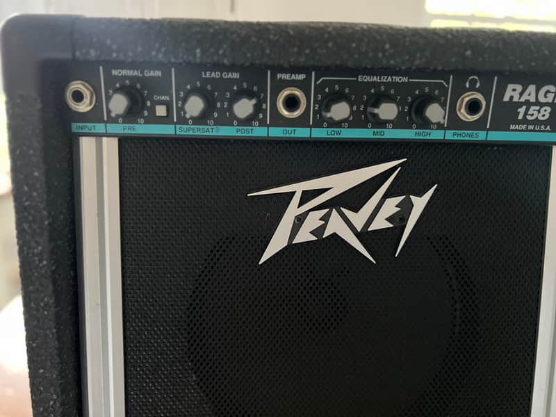 Peavey Rage 158 Guitar Teal Stripe Amp 15 Watts USA Made | Reverb