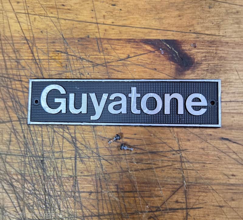 Vintage RARE 1969 Japan Guyatone Metal Guitar Case Logo Plate | Reverb