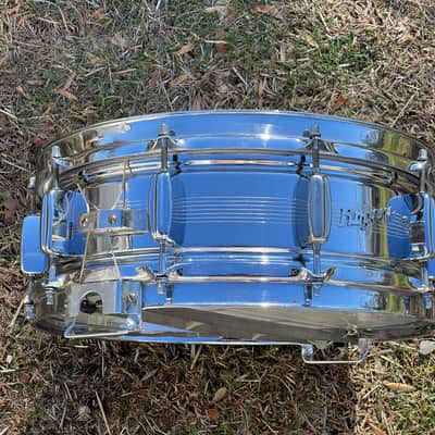 1962 Rogers 5 x 14 Dynasonic 7-Line Snare Drum Bread Butter | Reverb