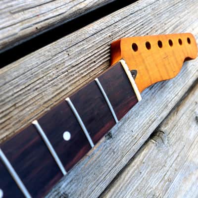 Telecaster neck fat, roasted flame maple, 22 | Reverb Australia