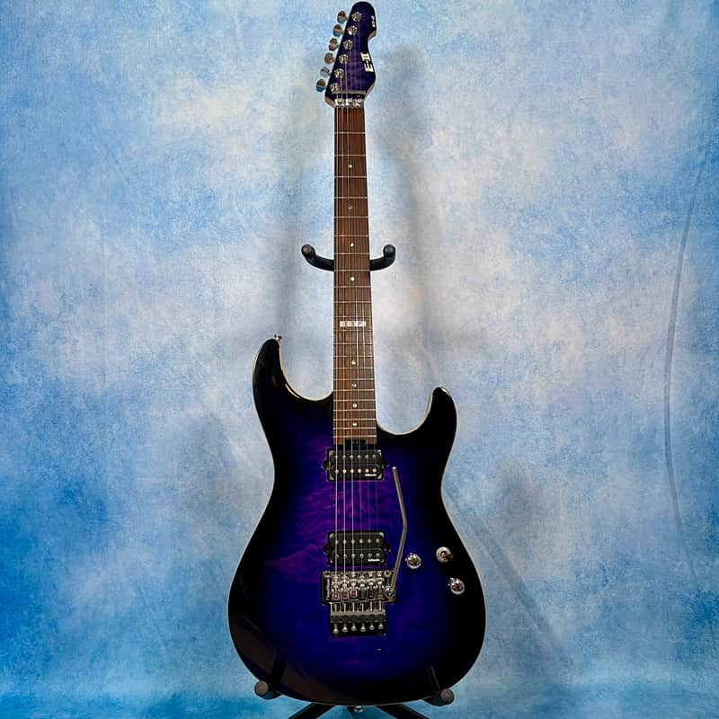 2015 ESP E-ii ST-2 Quilted Maple Reindeer Blue Super Strat | Reverb