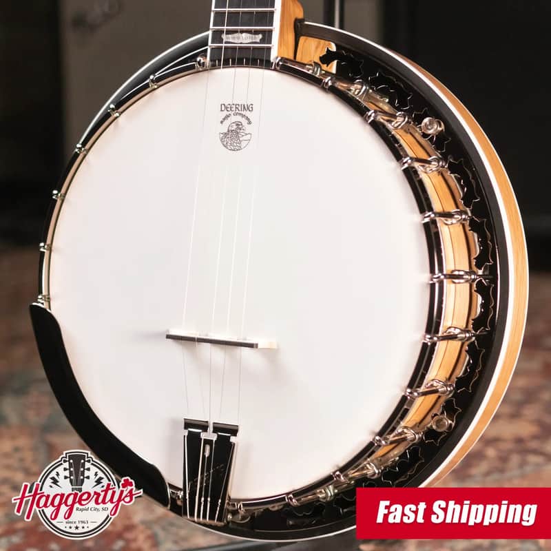 Deering White Lotus 5-String Banjo with Hardshell Case | Reverb