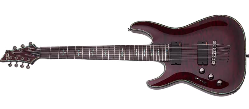 Schecter Hellraiser C-7 Left-Handed Electric Guitar - Black | Reverb