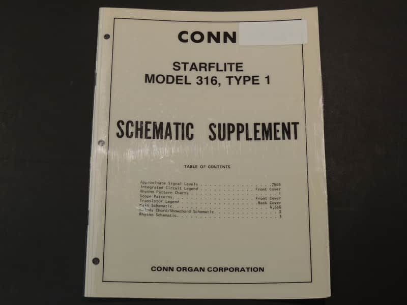 Conn Starflite Model 316 Type 1 Schematic Supplement [Three | Reverb