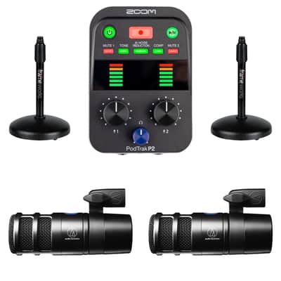 Zoom PodTrak P2 USB Mic Recorder with AT2040USB Dynamic | Reverb