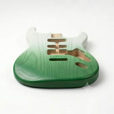 Stratocaster Guitar Body, White Green Stained Ash Body, Right | Reverb