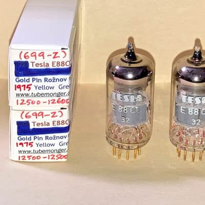 Tesla E88CC 6922 Tubes, Matched Pair, Tested, Czechia, | Reverb