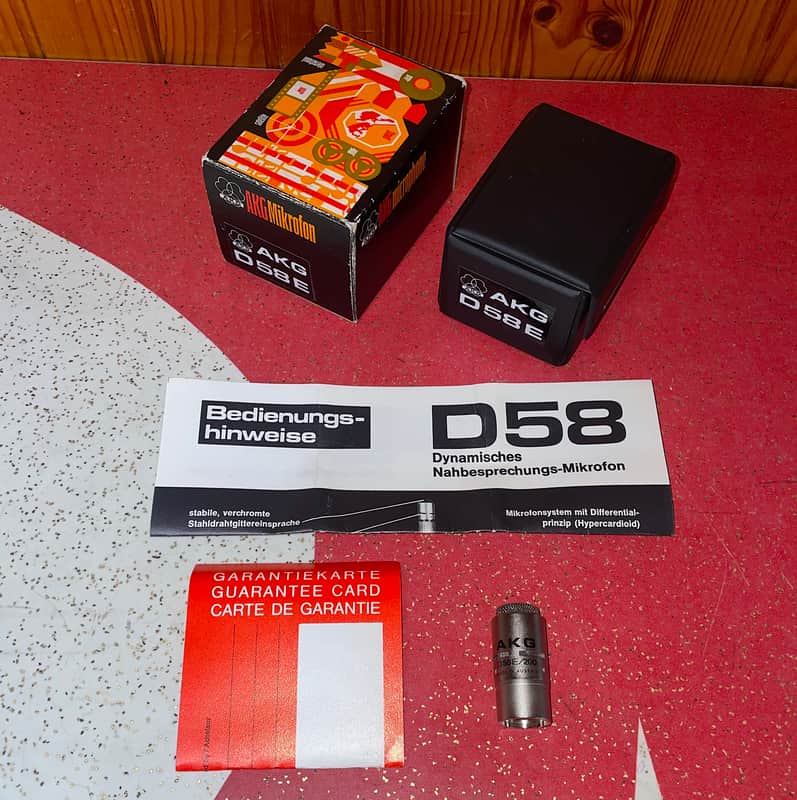 Vintage AKG D58E Dynamic Microphone with Case & Original Box! | Reverb