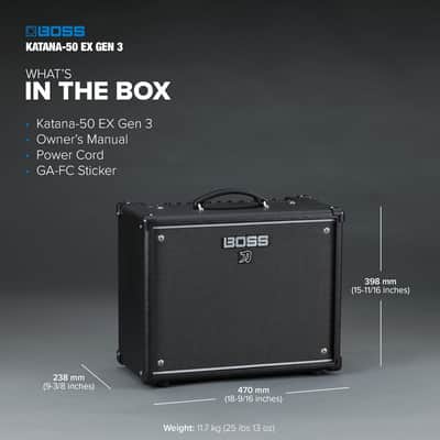 BOSS Katana-50 EX Gen 3 Guitar Amplifier | Compact 50-Watt | Reverb