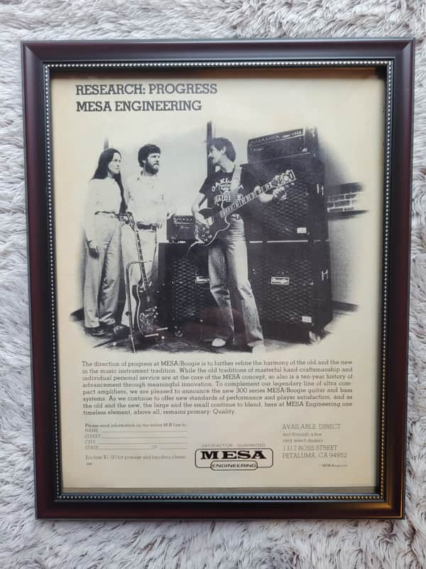1982 Mesa Boogie Amplifiers Promotional Ad Framed Carlos | Reverb
