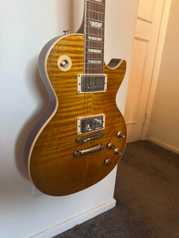 AWESOME flame Gibson Kirk Hammett "Greeny” Les Paul | Reverb