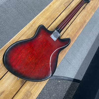 Kent Vintage Electric Bass - Redburst w/ Chipboard Case | Reverb