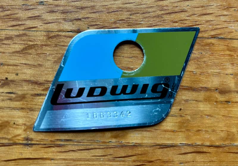 70’s Ludwig Blue Olive Badge | Reverb