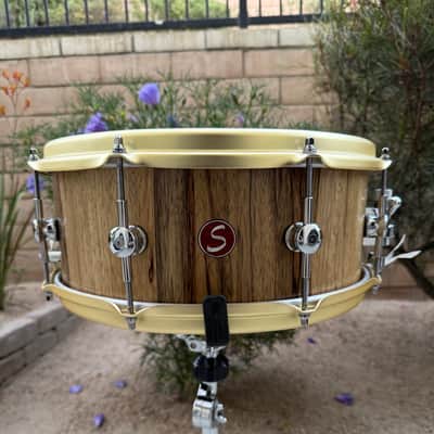 Sugar Percussion 14x6 Black Limba Snare with Brass SoundArc | Reverb