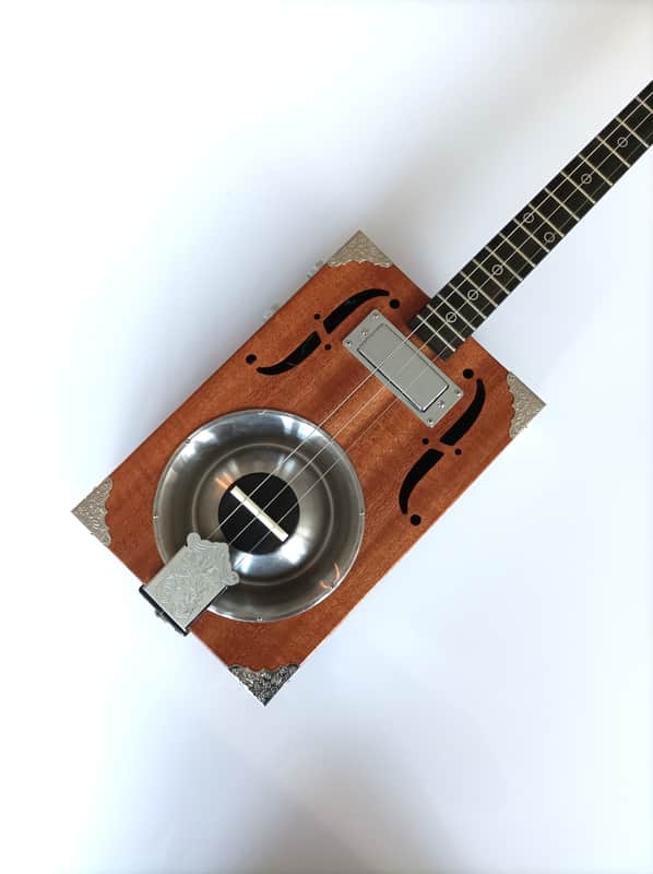 WornWood 3-string handmade dog-bowl resonator Cigar Box | Reverb