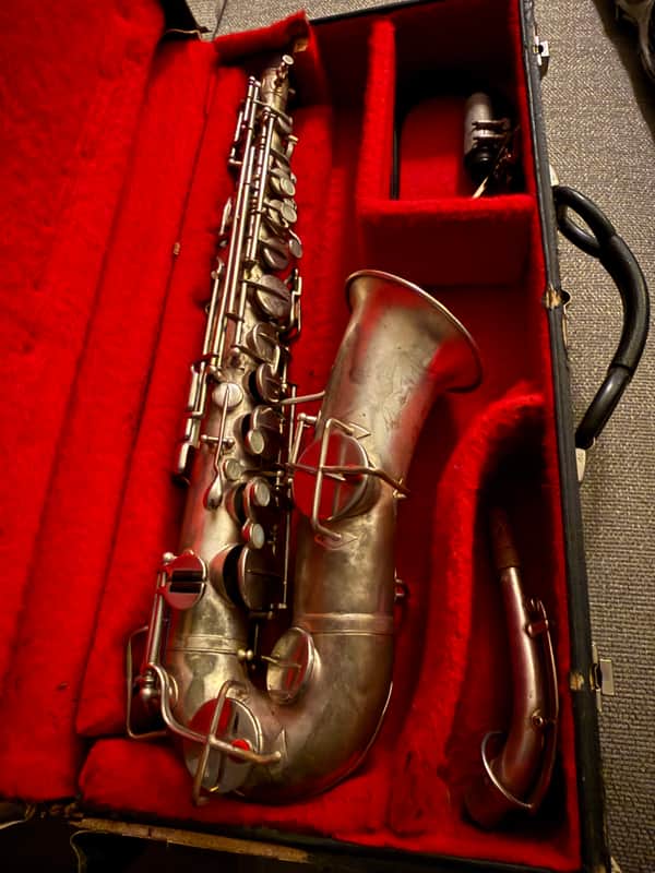 1924 Vintage Buescher True Tone Alto Saxophone Silver | Reverb
