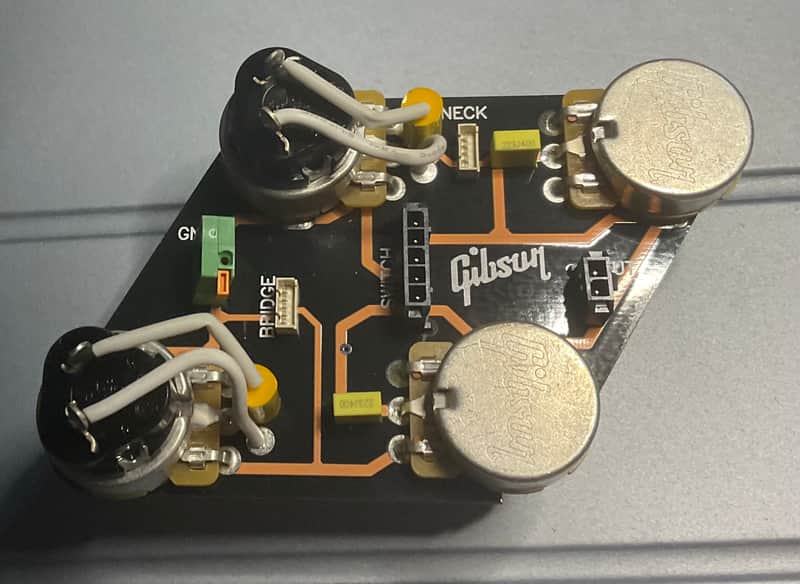 Gibson Les Paul PCB Pots board; 2 push pull Pots, Quick | Reverb