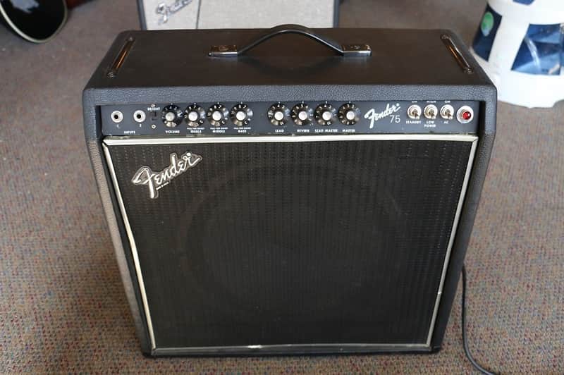 Fender 75 Vintage 1x15 Tube Combo Amp 1980s Black | Reverb