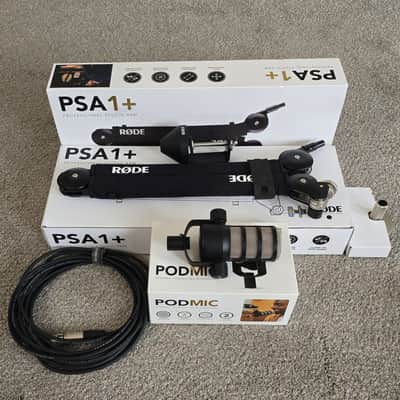 RODE PodMic Dynamic Broadcast Microphone and Boom Arm Bundle | Reverb