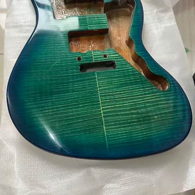 Mahogany Wood Blue Burst Jazzmaster Style Guitar Body | Reverb Canada