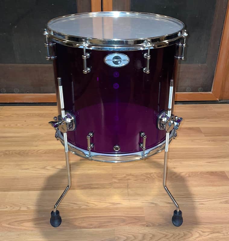 Phattie 16" x 14" Purple Seamless Acrylic Floor Tom Drum w/ | Reverb