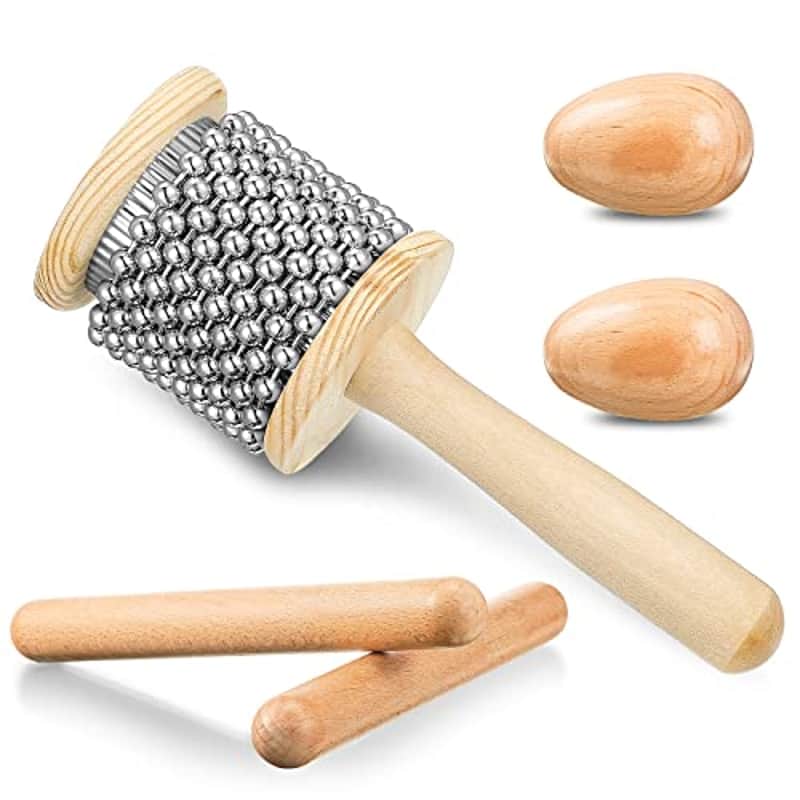 5 Pcs Wooden Hand Percussion Instrument Set Mini Wooden | Reverb