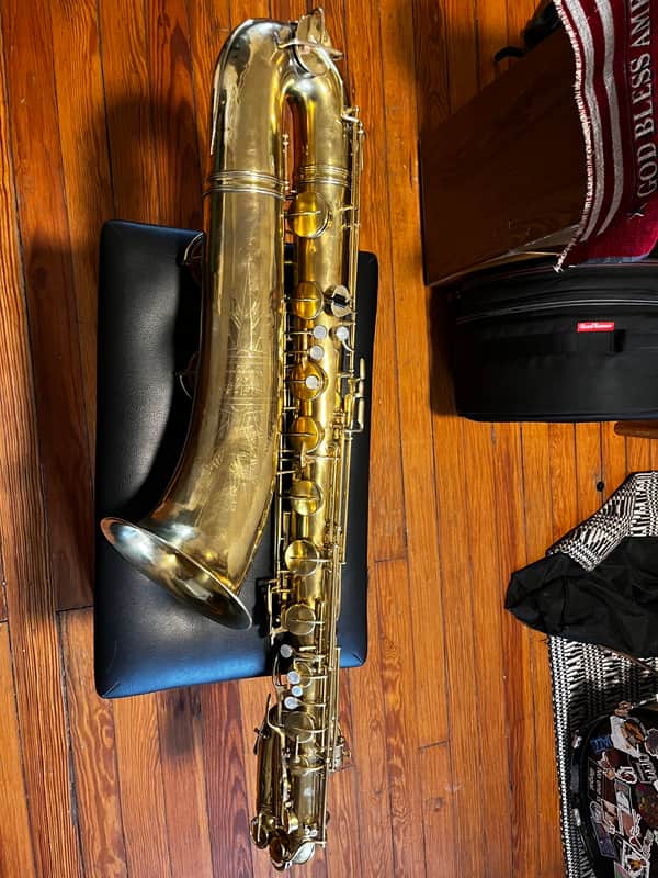 Holton 271 Baritone Saxophone 1940’s - Unlaquered Brass | Reverb