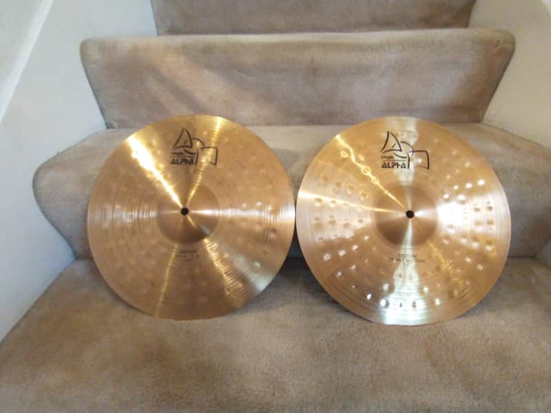 Paiste Alpha series 14 in hi hat cymbals nicely matched mint | Reverb