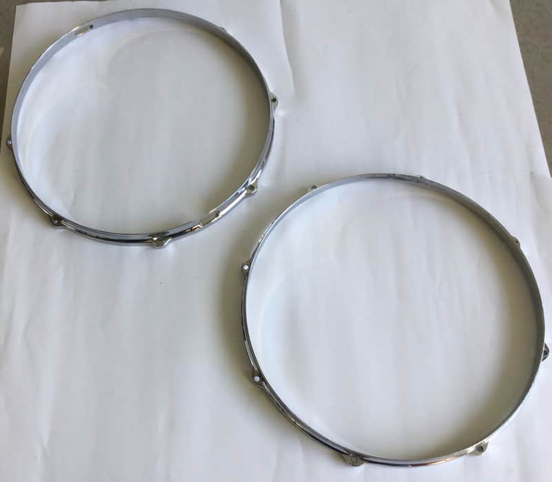 Gretsch 14” 8 lug pair of stick chopper snare drum hoops | Reverb