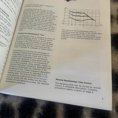 EMT 240 Reverb ORIGINAL Instruction Manual | Reverb