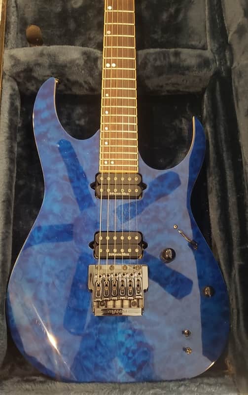 Ibanez RG921QM Premium RG in Quilted Blue w/Custom Piezo | Reverb